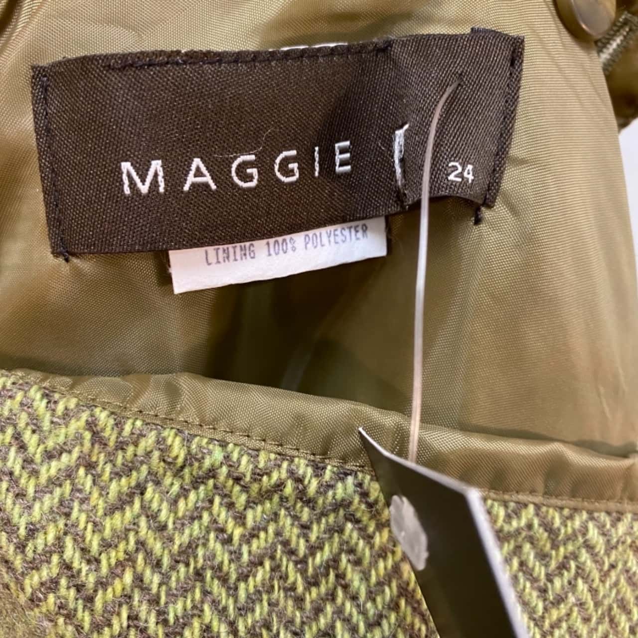 [Brand New] Maggie T Womens Size 24 A-Line Green Knit Skirt (s)