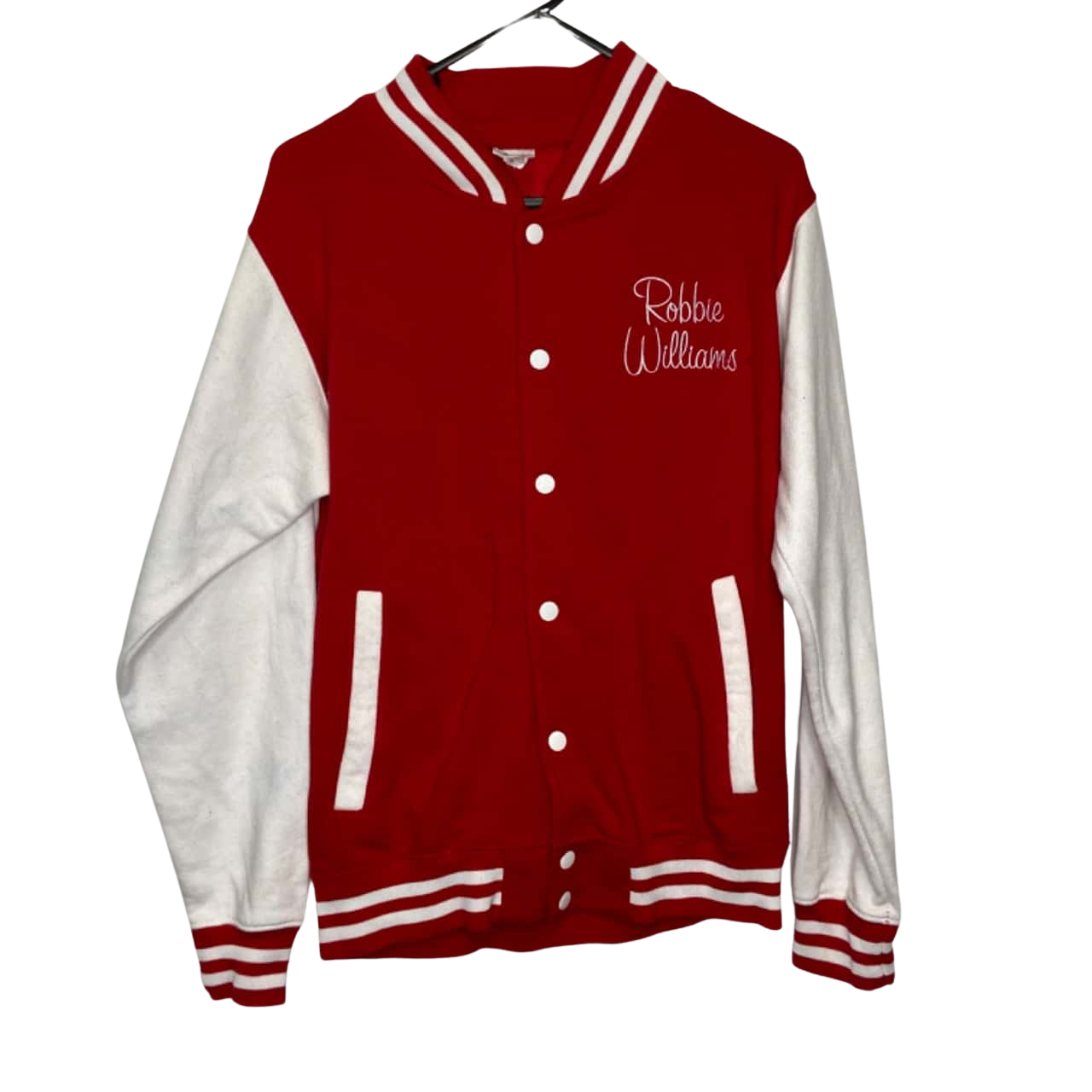 AWDis Mens Size S Robbie Williams Jacket Red / White (s)