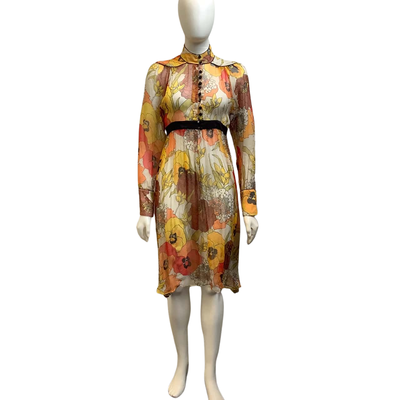 alice McCall Womens Size 8-10 Floral Silk Dress Multicoloured