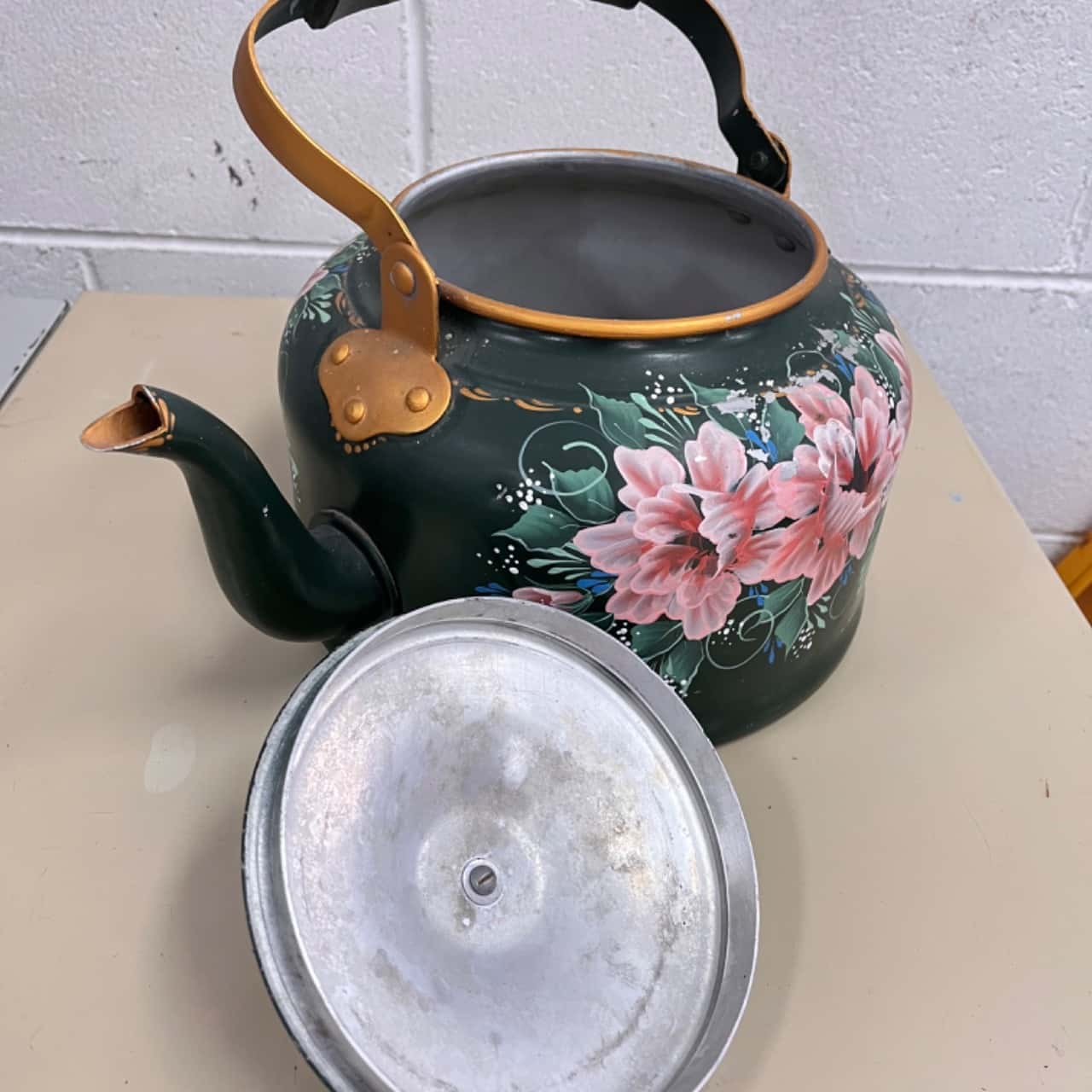 RETRO PAINTED TIN TEA POT