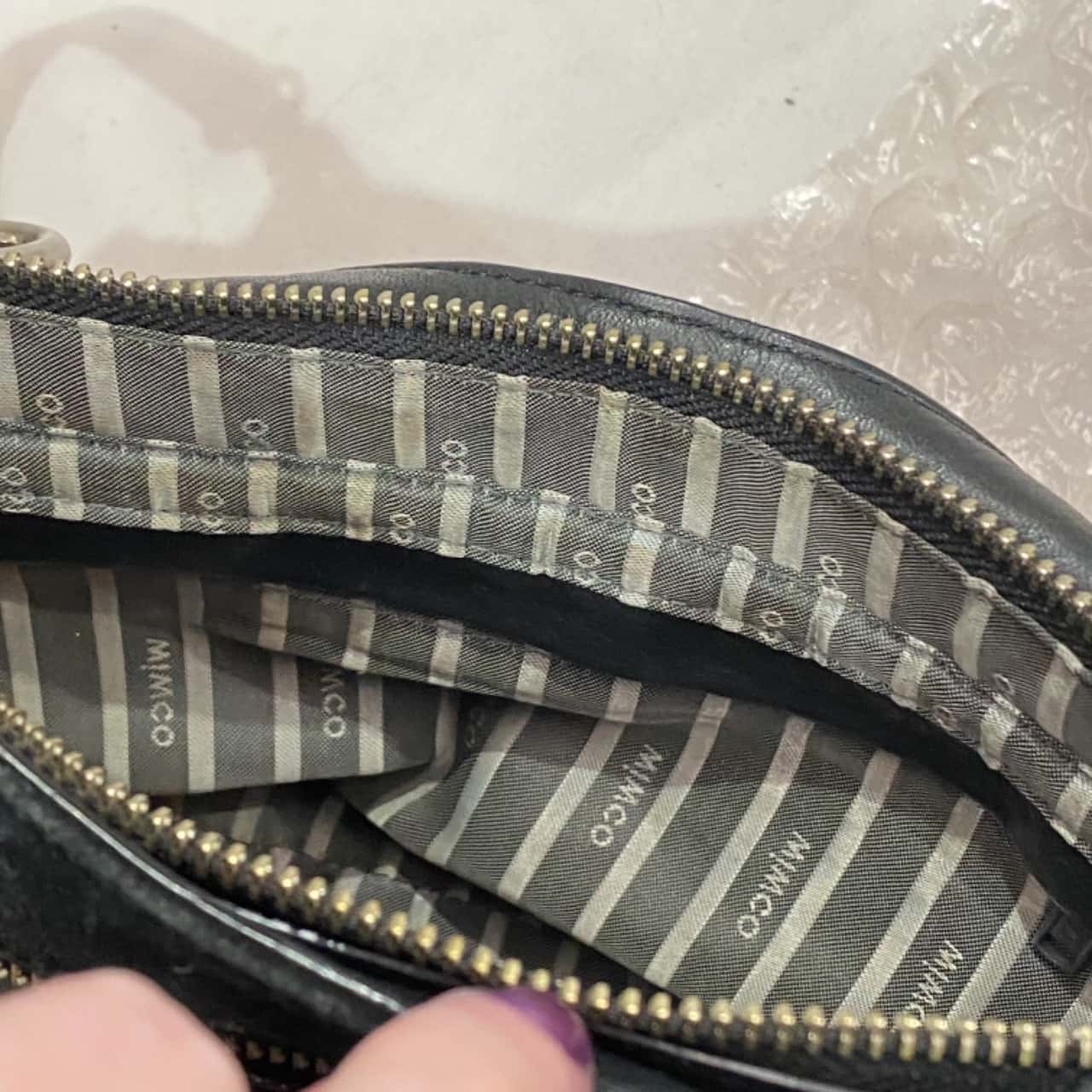 Womens Mimco Small Handbag with Zipper detail Shoulder Bag