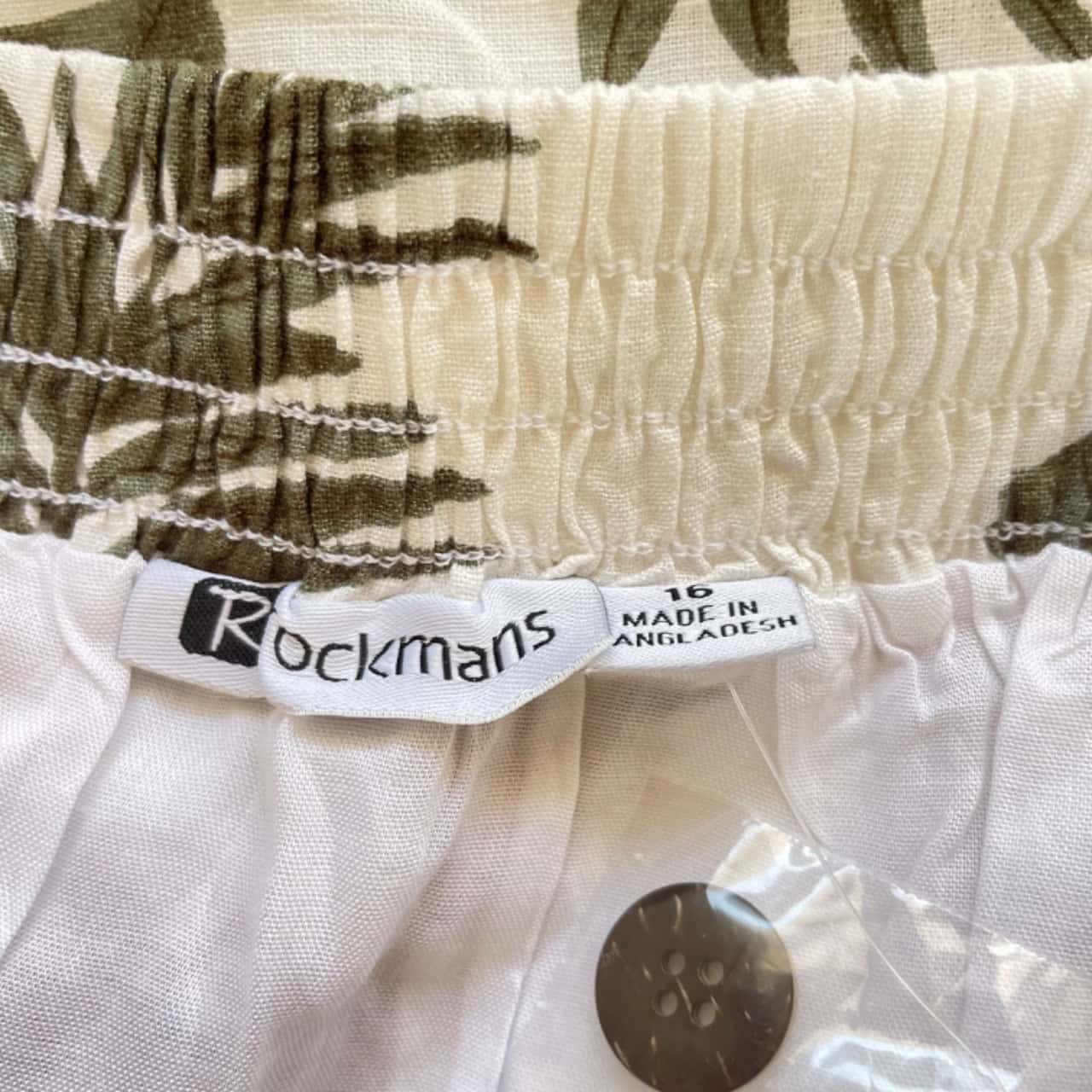 Rockmans Floral Hibiscus Linen Skirt Plus Size 16 / XXL (s)