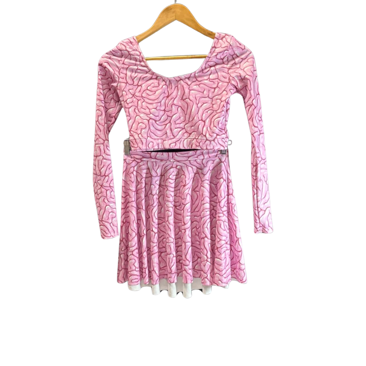 Blackmilk Womens Long Sleeve Crop And Skirt Brains Set