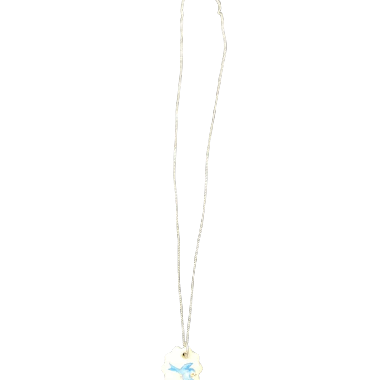 Womens Necklace Silver with Blue Bird Pendant