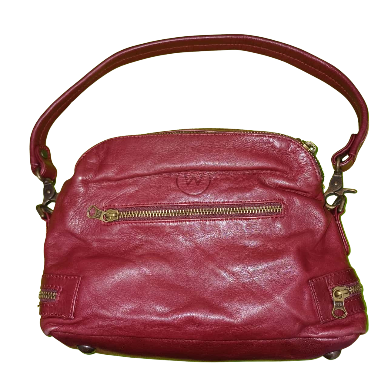 Wanderers Travel Co Red Burgundy Oxblood Handbag Vintage Shoulder Bag ...