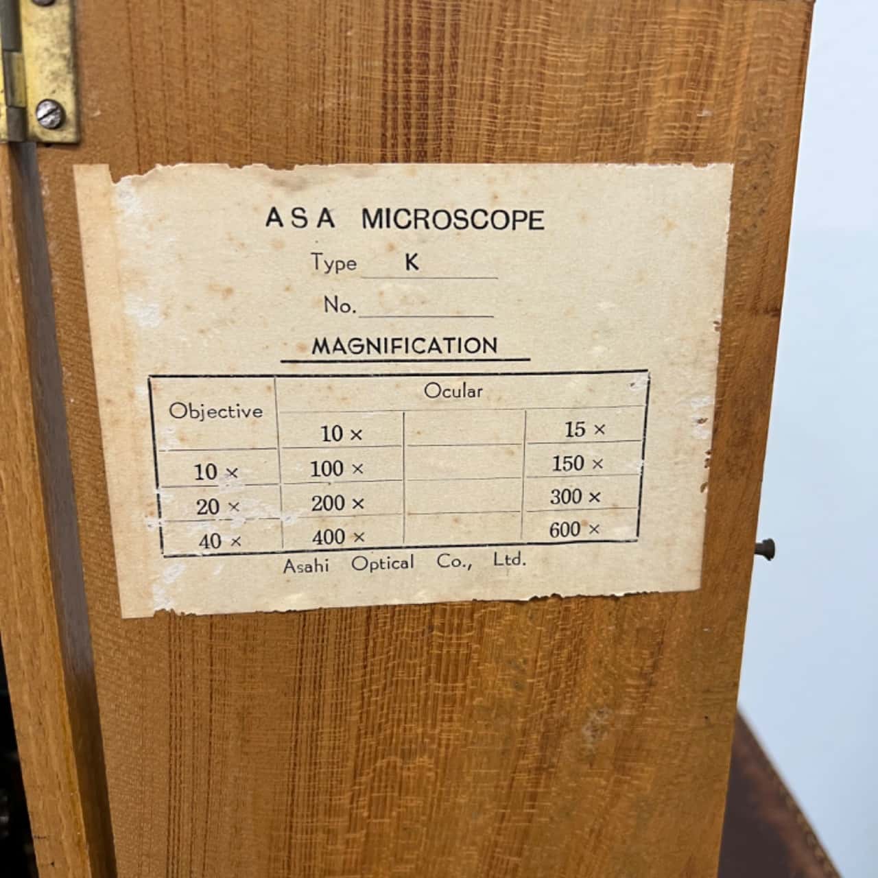 ASA Microscope asahi optical in timber box retro(s)