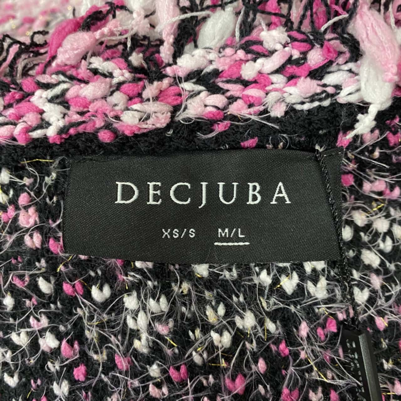 Decjuba Pink/Black and White Knit Jacket Size M/L(s)