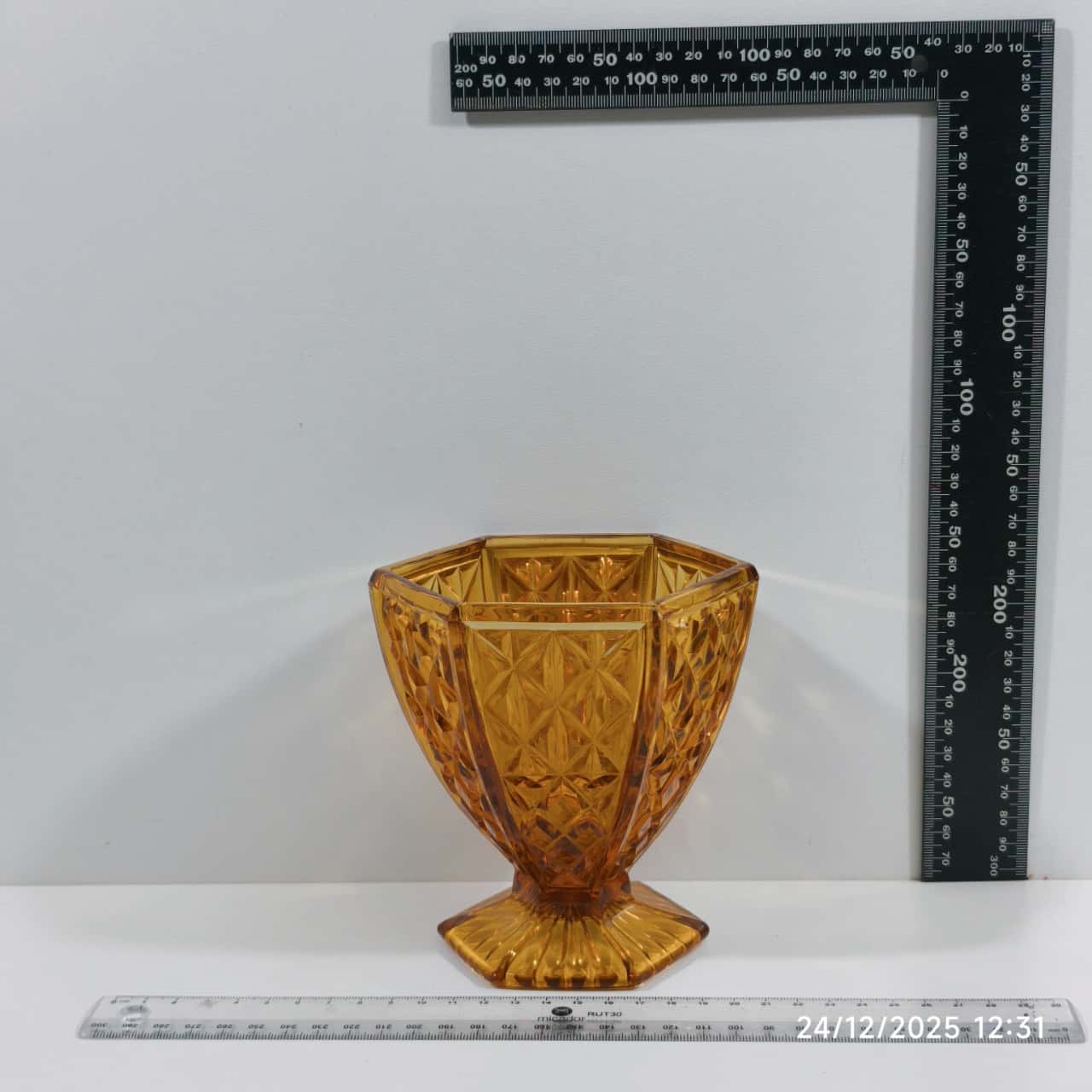 Vintage Amber Retro Patterned Footed Candy Server Bowl Dish Glass (s)