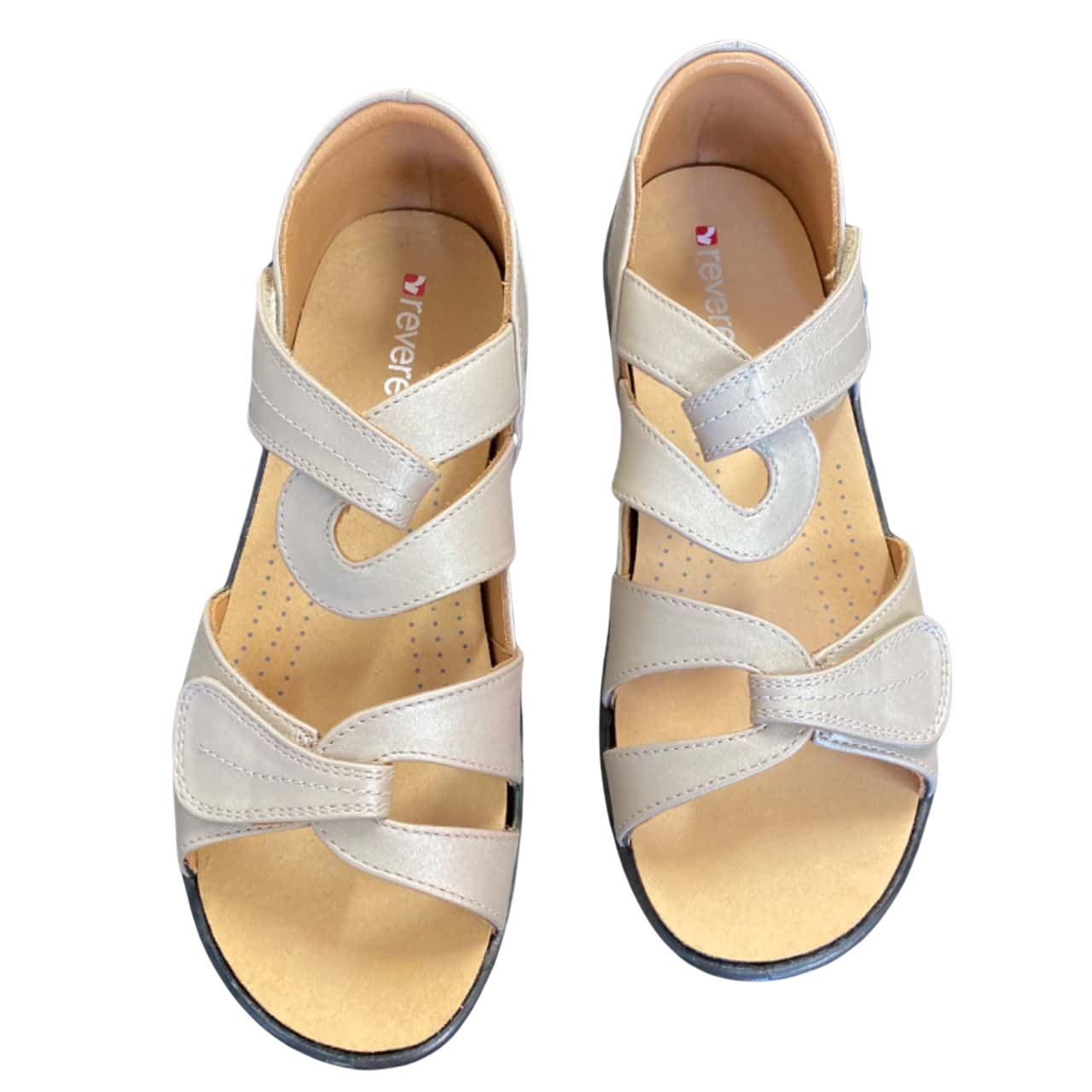 Revere Geneva Style Closed Heel Sandals Womens Size 9 Champagne(s)