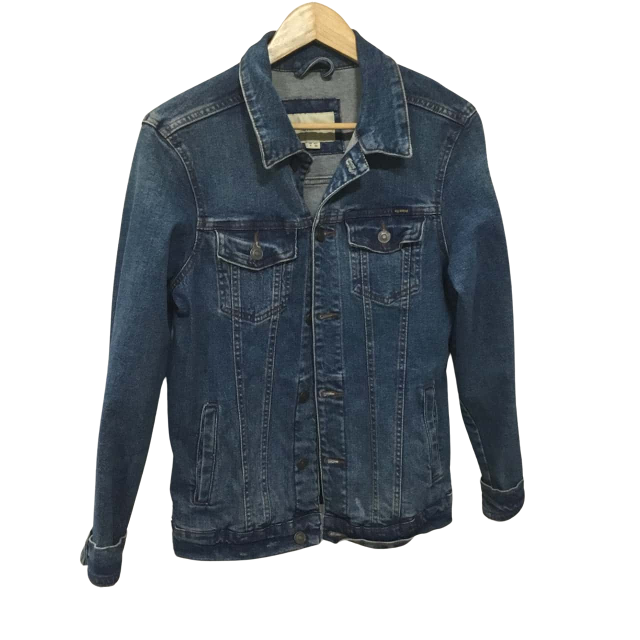 Eofy Sale Mens Pull And Bear Size S Navy Blue Denim Jacket S