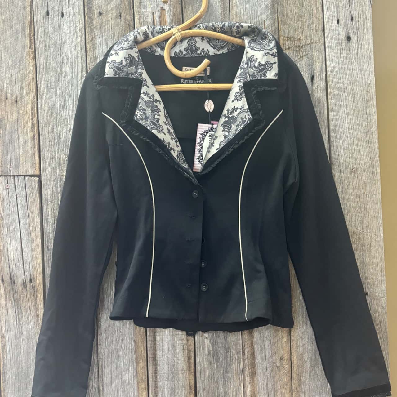 Kitten D’Amour Black Bustle Jacket (Petite size 12 ) (s)