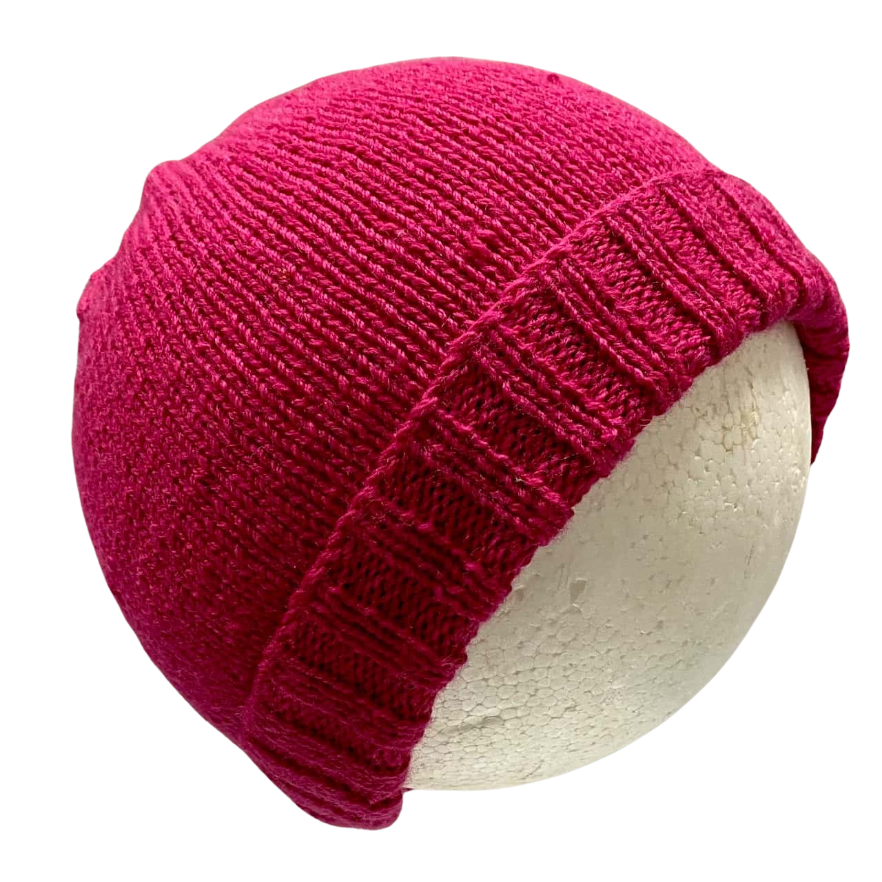 Hand Knitted Hot Pink Beanie