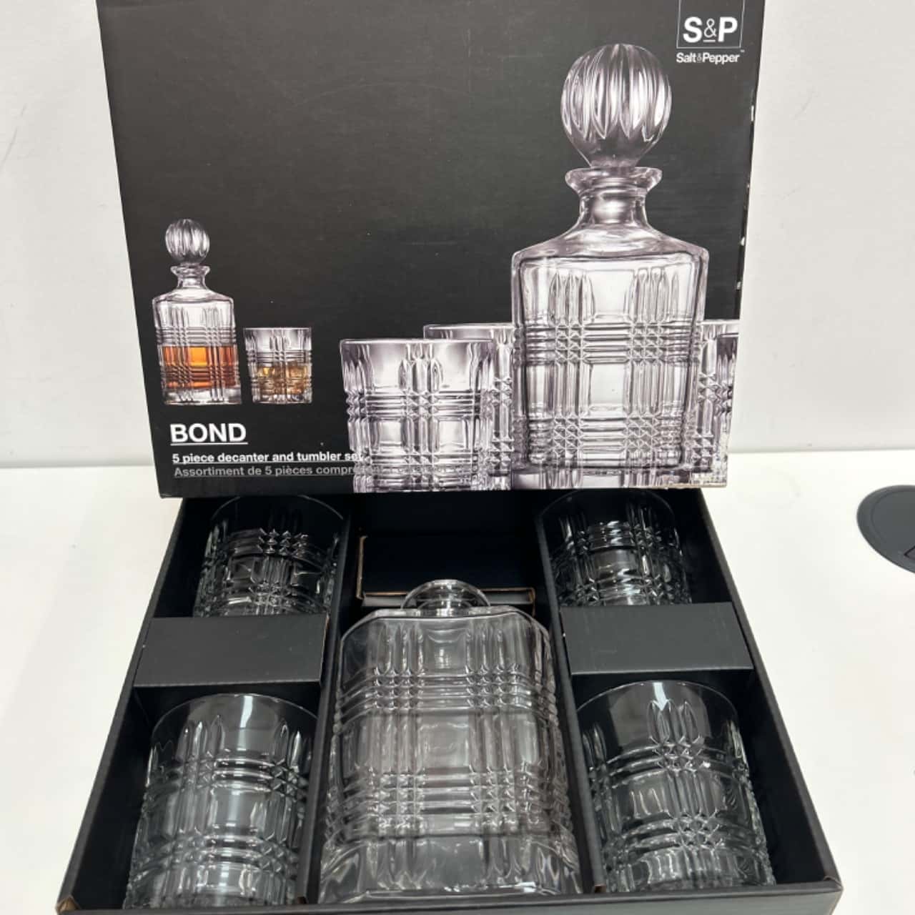 NEW - Salt & Pepper - Bond Decanter & Tumbler Set - 5 Piece (s)