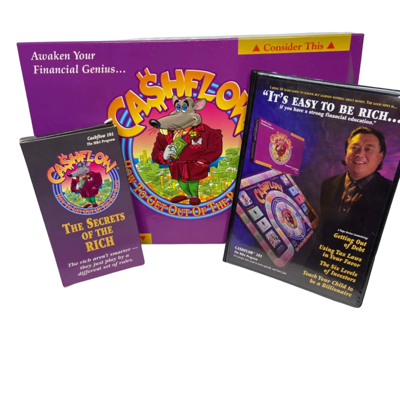 Cashflow Board Game With VHS Tape + Cassette Tapes Full Set(s)