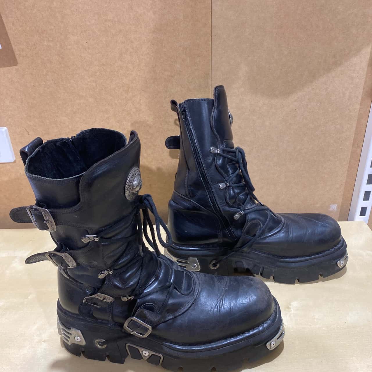 New Rock Reactor Mens Size 47 Mid Calf Boots Black (s)