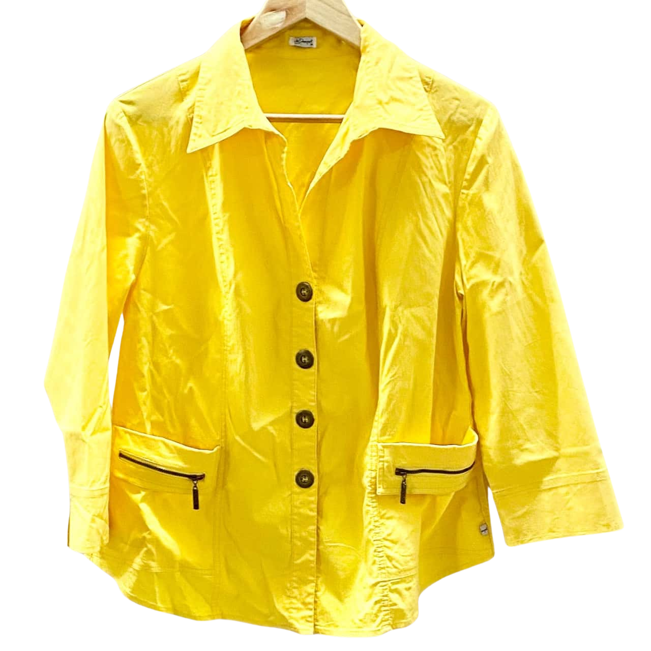 Liz Davenport Womens Size 14 Button Up Yellow Jacket
