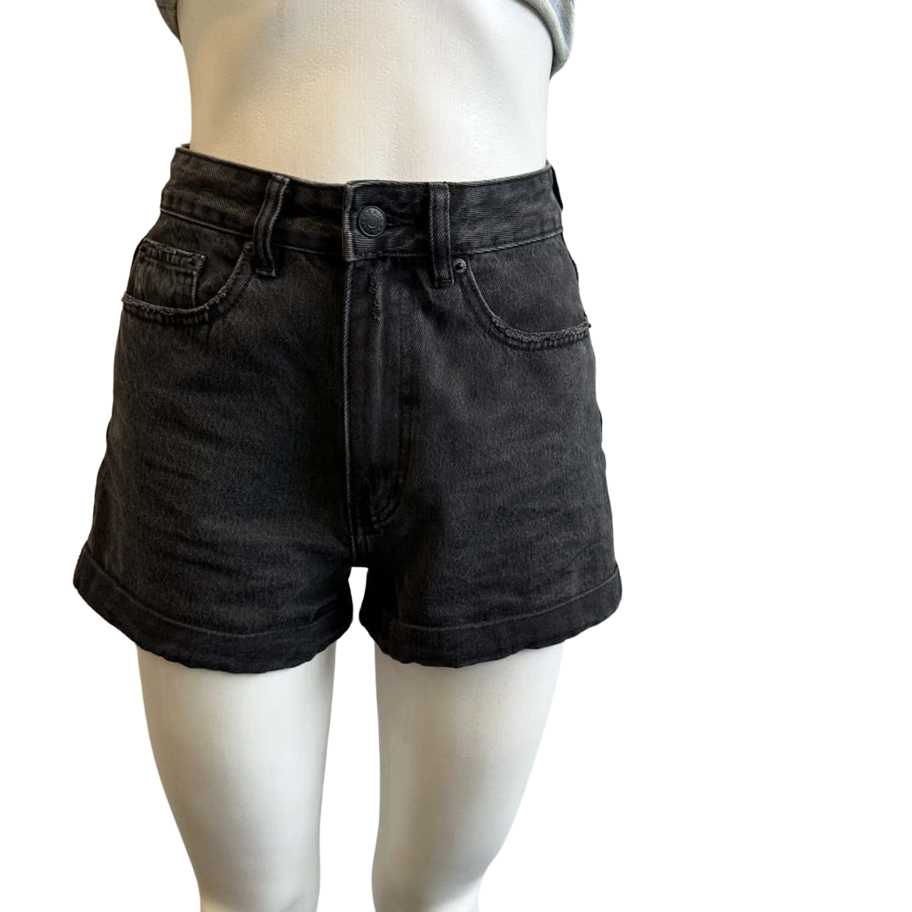 Glassons Women's Size 8 Denim Shorts Black (s)
