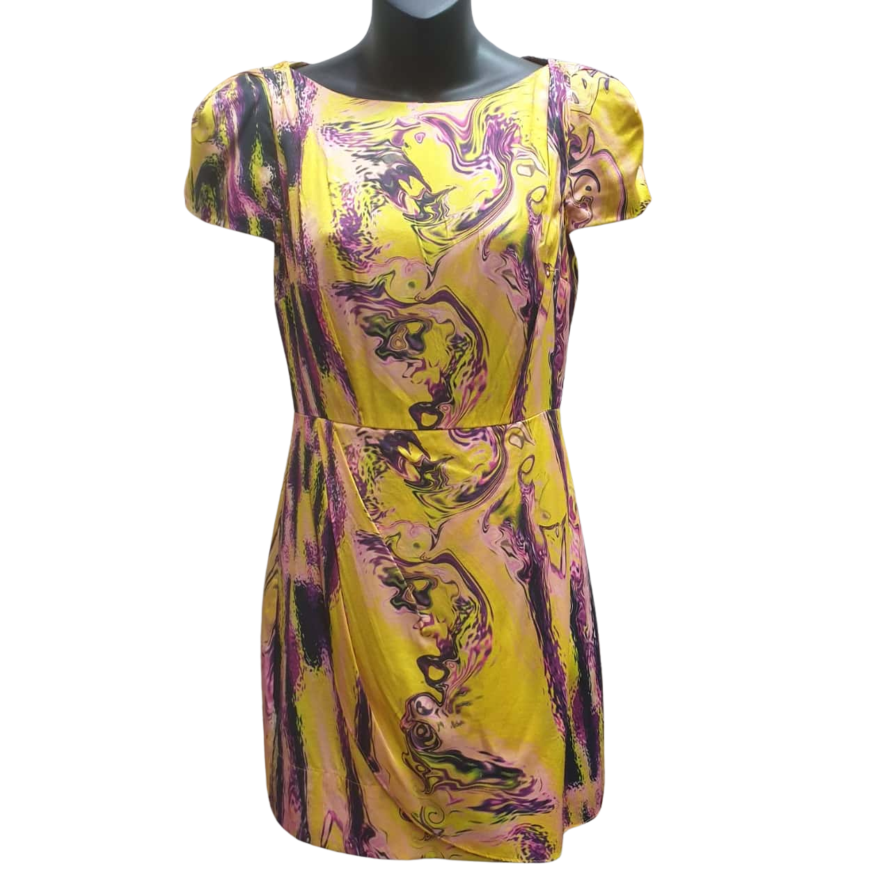 LISA HO 100% Silk Size 8 Silk Mini Dress - Short Sleeves (s) - Used ...