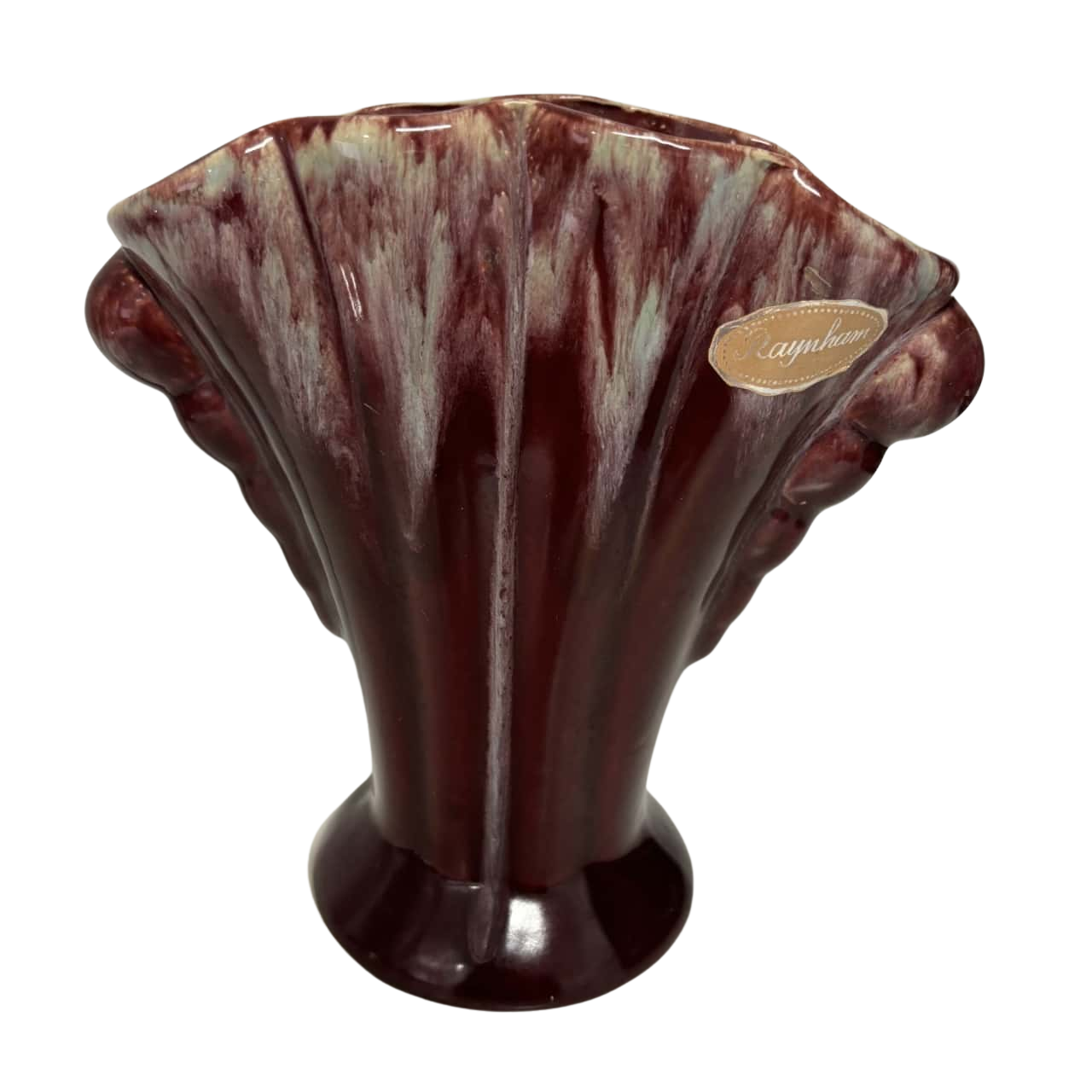 Vintage Raynham Australia Vase Maroon Dripglaze 1950s