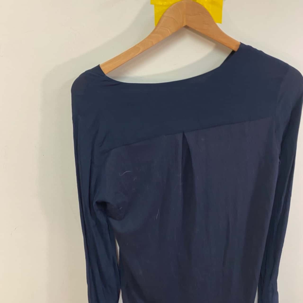 Massimo Dutti Womens Size M 3/4 Sleeve Top Navy Blue