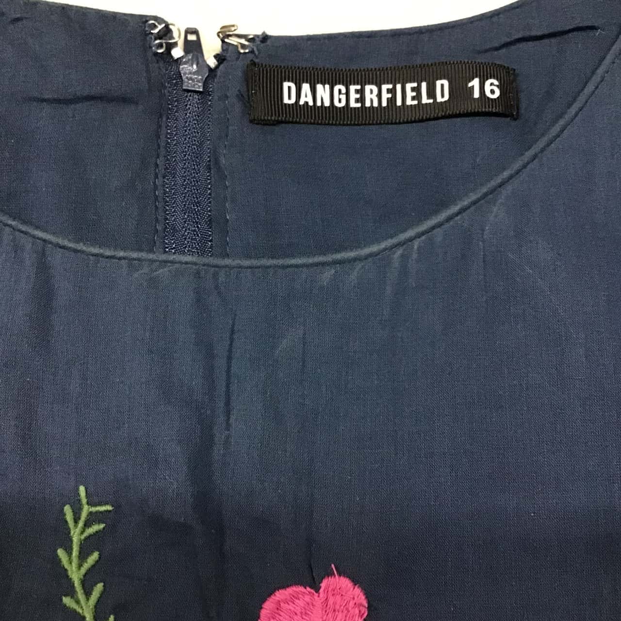 Dangerfield Womens Size 16 Sleeveless Dress Navy Blue (s)
