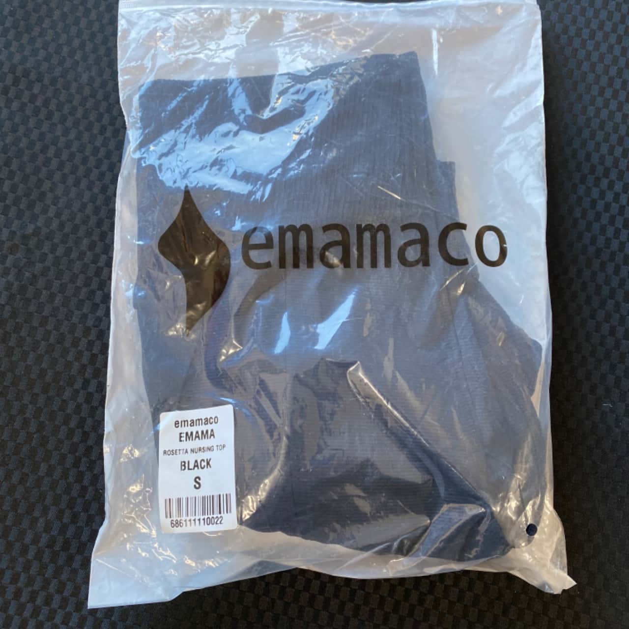 Emamaco Emama Rosetta Nursing Top. Maternity. Black. Small.(s)