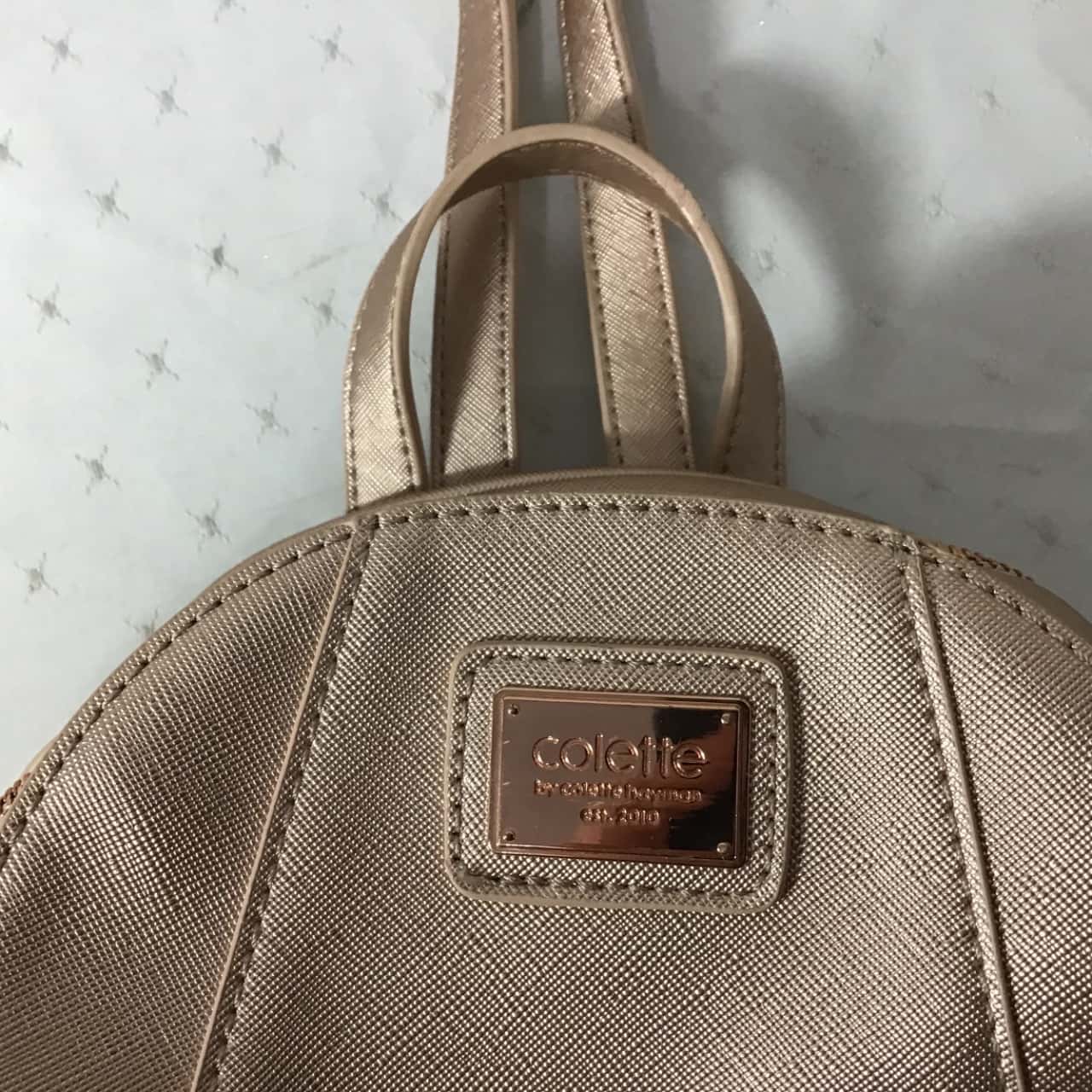 Colette Hayman Womens Textured Rose Gold Backpack