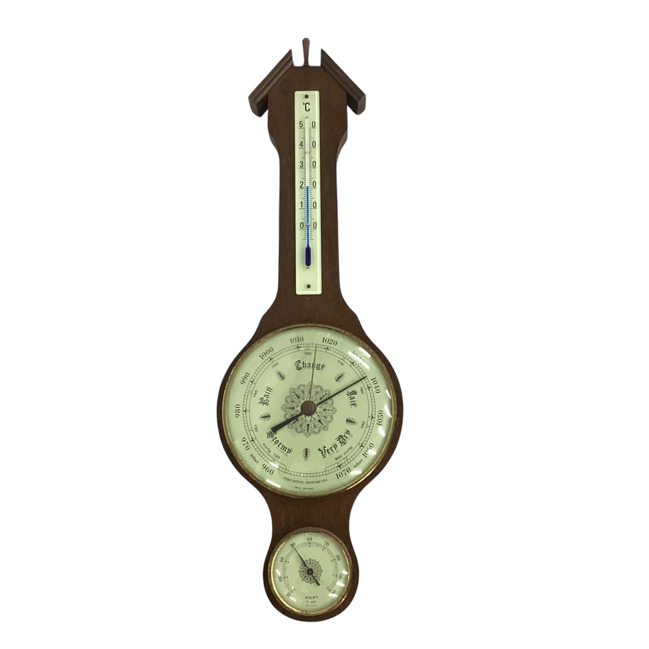 Vintage West German Wooden Weather Barometer (s)