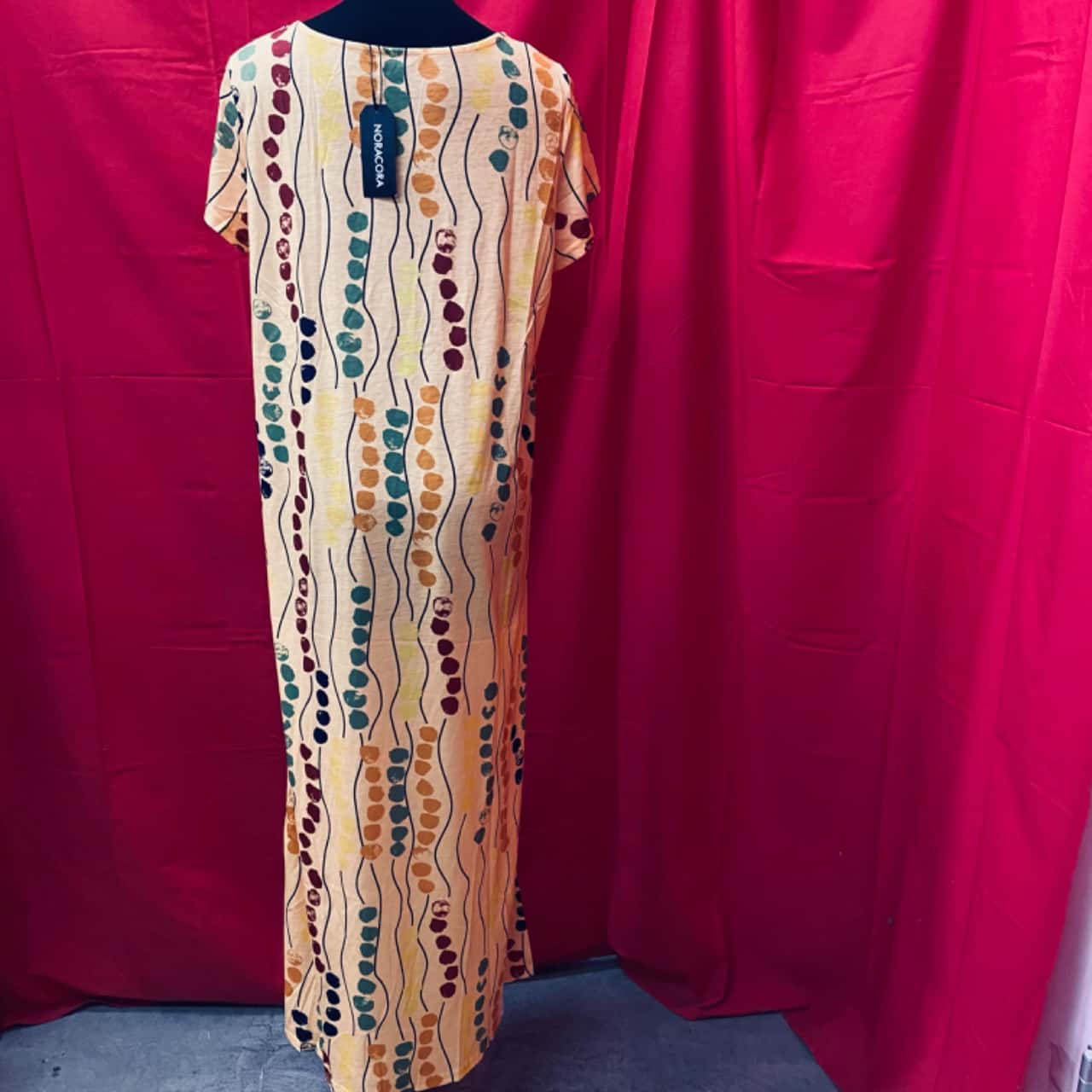 Womens Noracora Size M Short Sleeve Maxi Dress Multicoloured