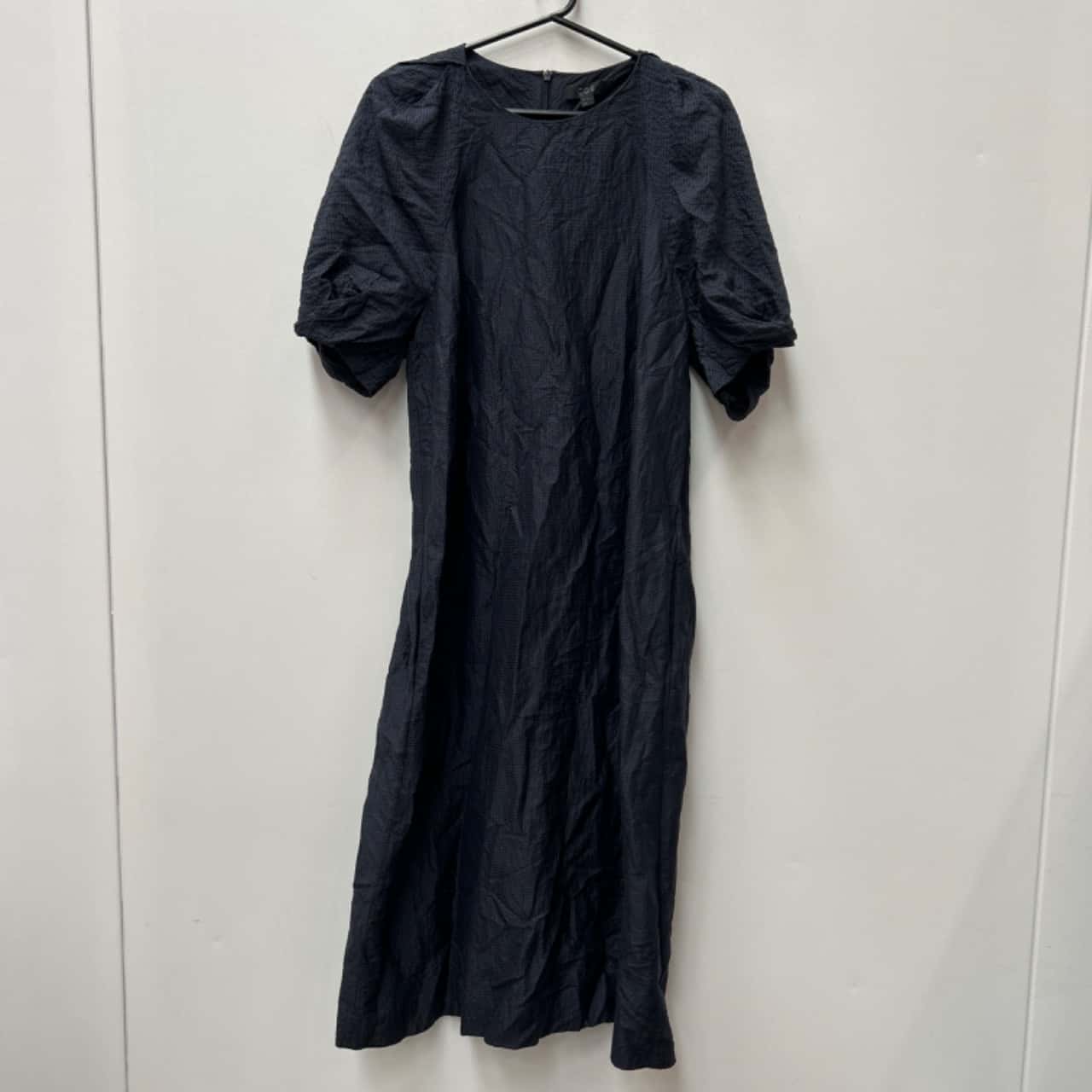 COS Size 42 Navy Blue Linen/Silk Blend Dress