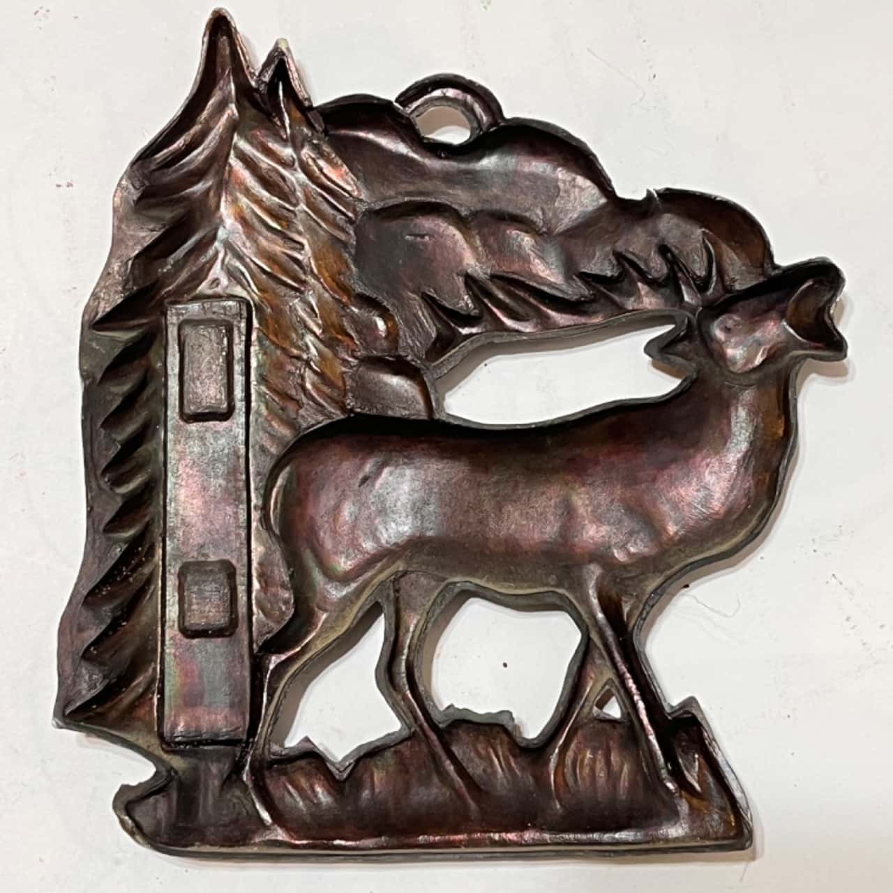 Vintage Copper Elk thermometer