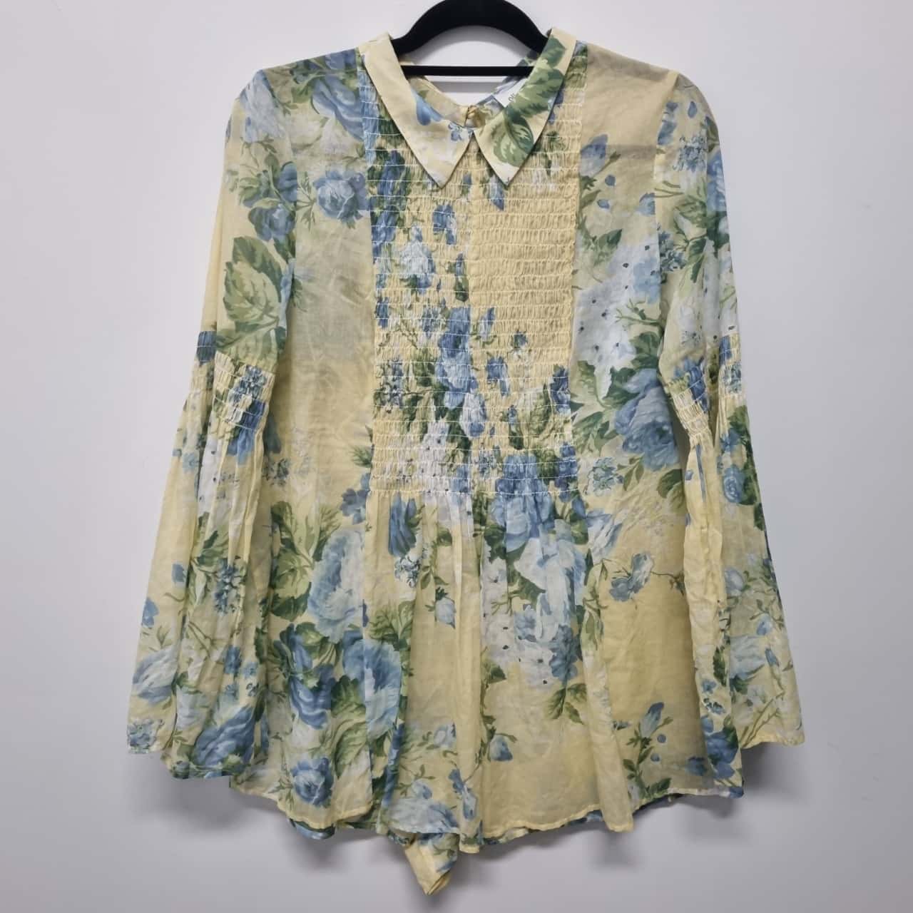 alice McCall Womens Size 12 Floral Tops / Long Sleeve Floral / Yellow (s)