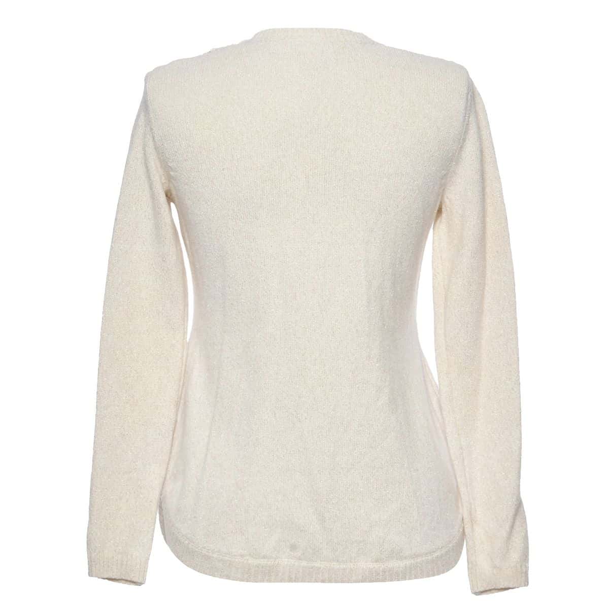 Charter Club Womens Size8 Cream Metallic Cable Knit Jumper(s)