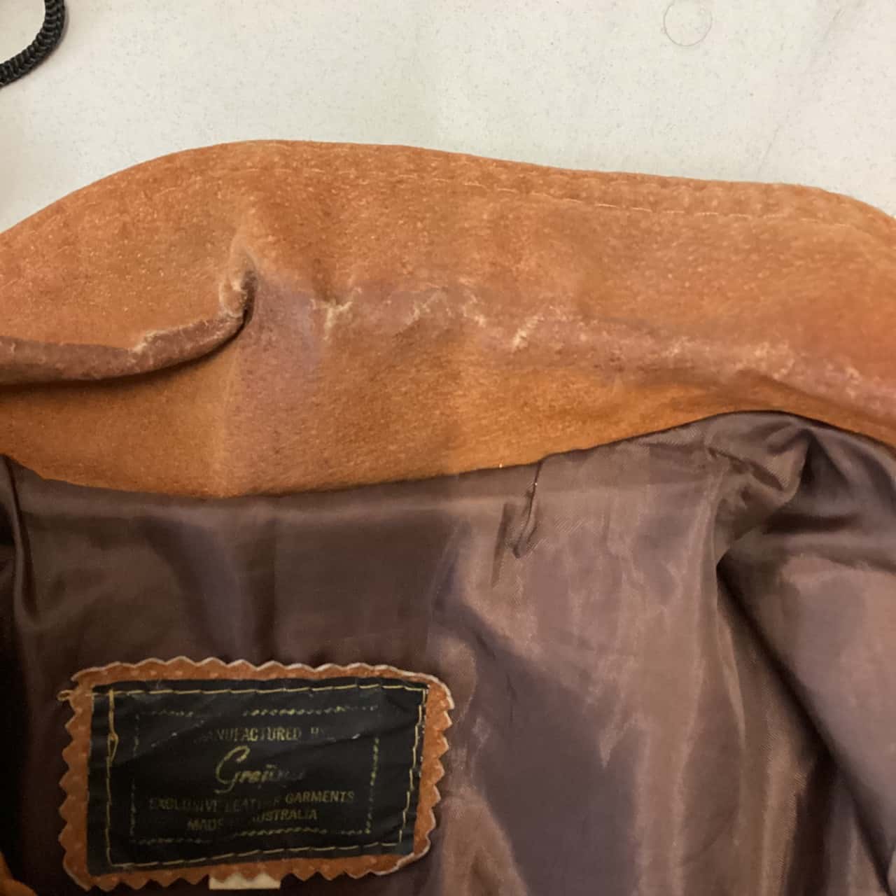 Grejina - Vintage Mens Pig Suede Leather Jacket - Size S(s)