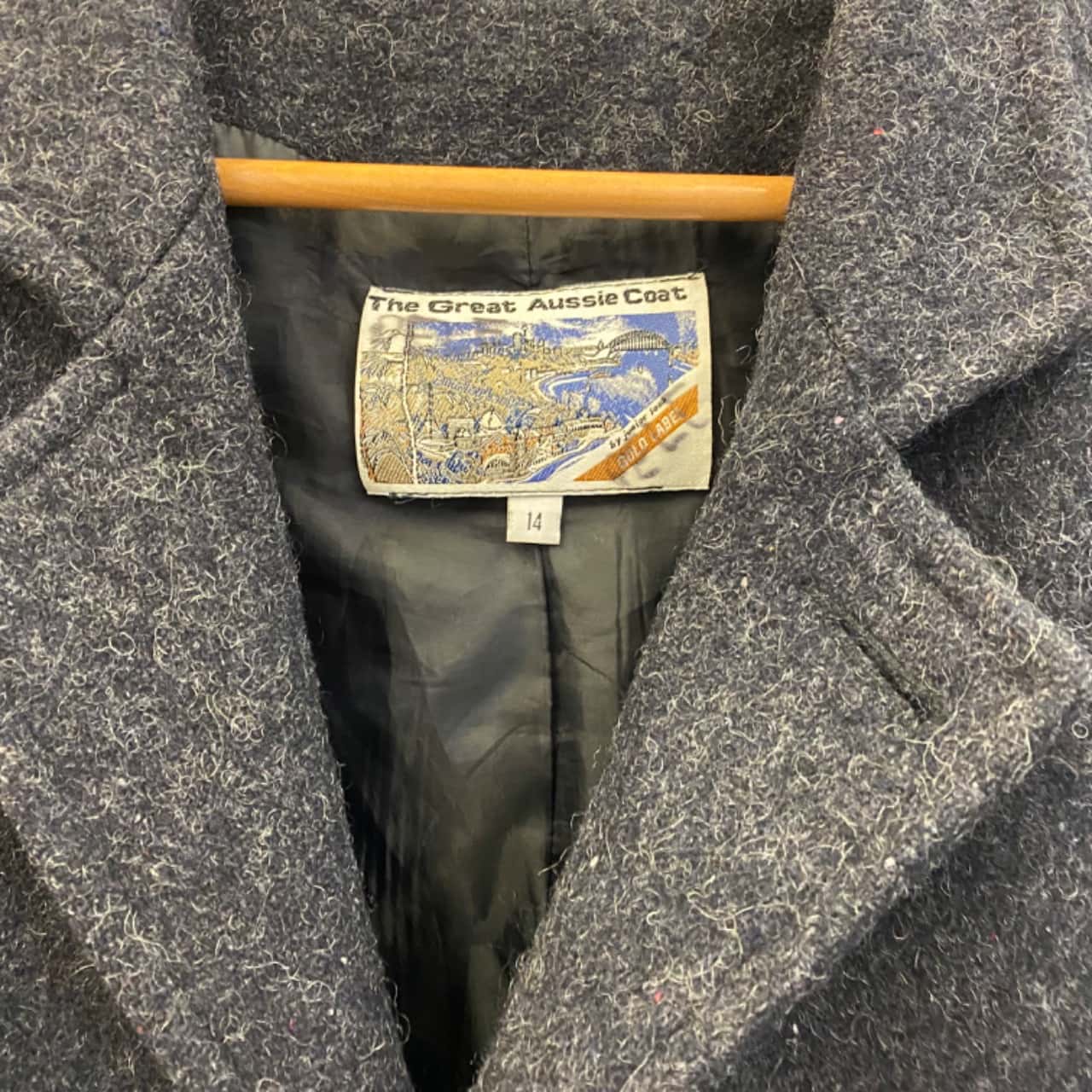 The Great Aussie Coat Womens Size 14 Button Up Navy Blue (s)