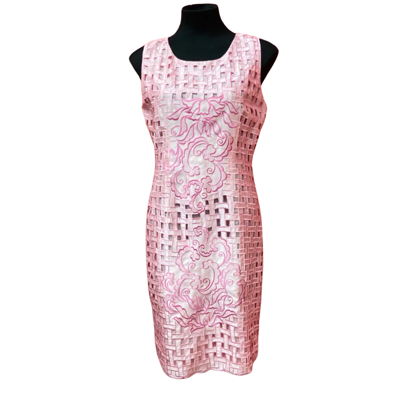 Womens Diva Silk Pink Cutwork Dress (s)