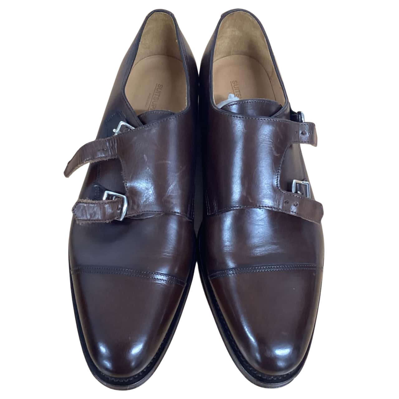 SuitSupply Mens Brown monkstrap leather shoes Size 41.5 EUC