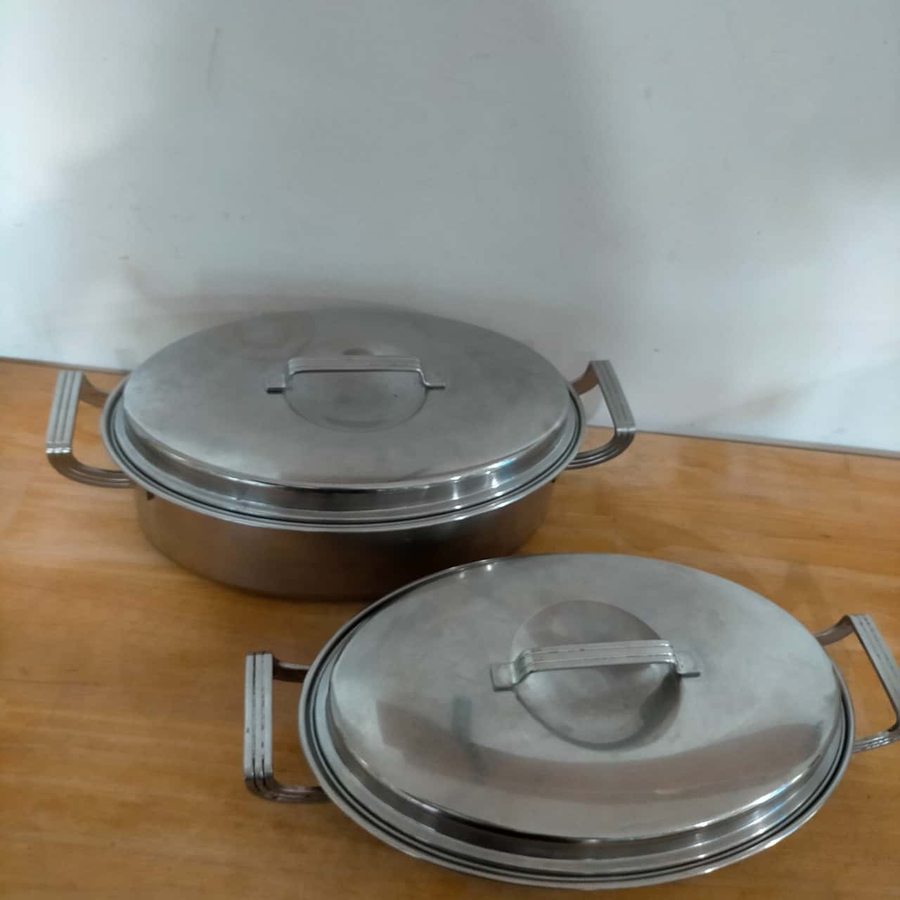 RETRO ELCOWARE CHICAGO USA Made Steel Thick Copper Base Set Of Roasting ...