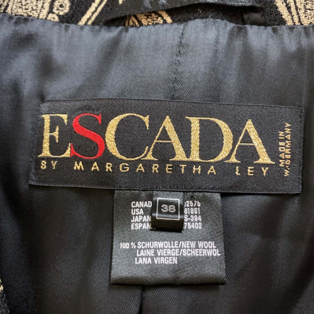 Escada Womens Size 38 Blazers Beige / Black (s)