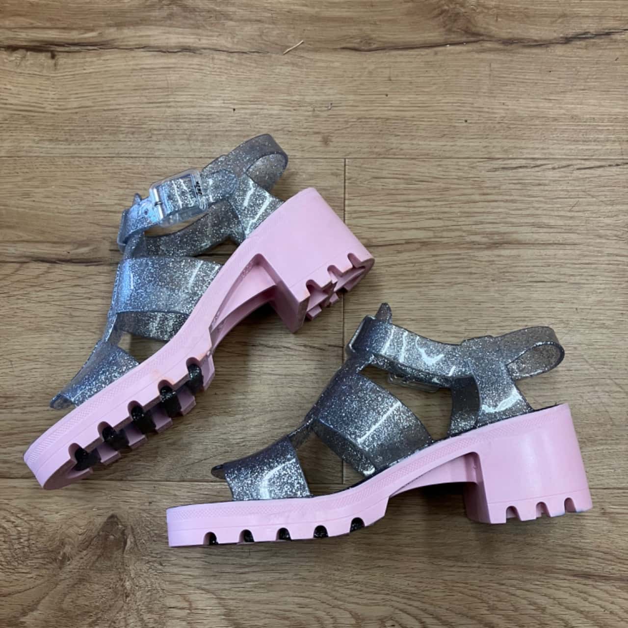 JuJu Northampton Jelly Shoes Size 7 (UK5) Pink / Silver
