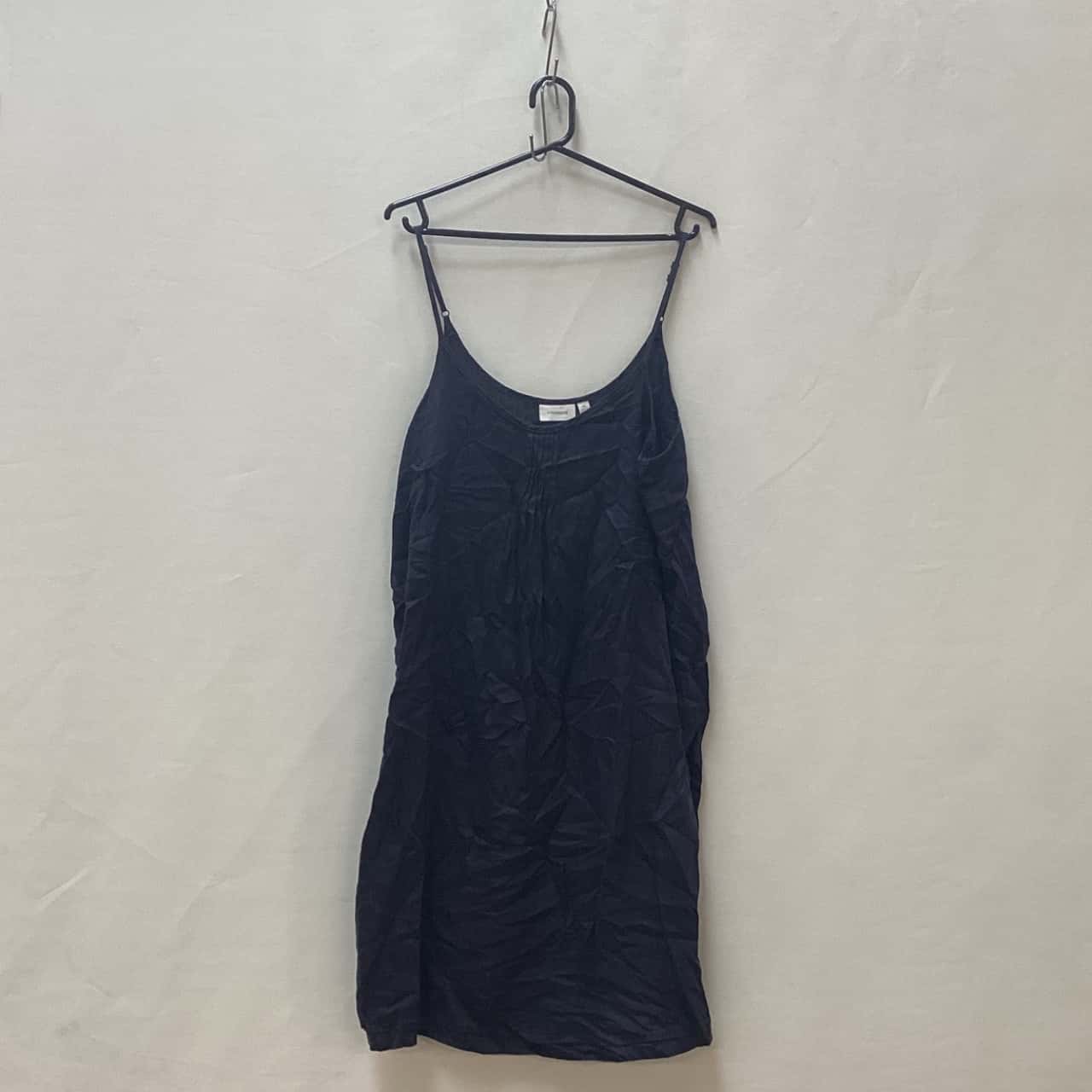 Sussan Womens Size M Navy Blue linen slip dress (s)