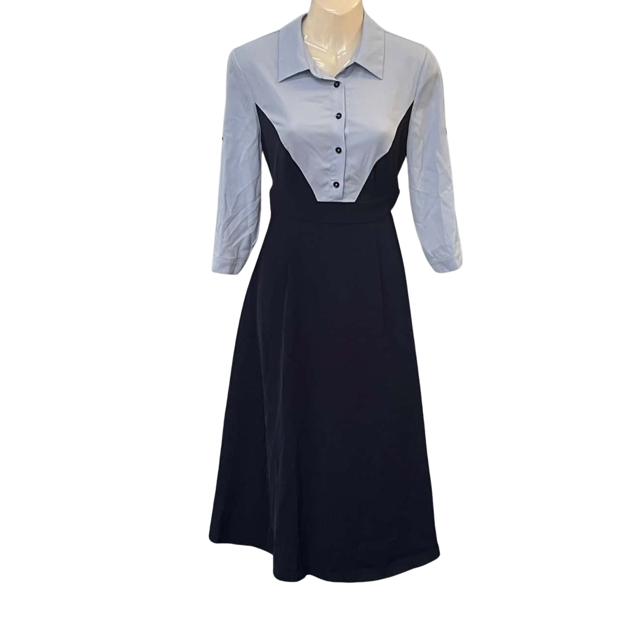 Womens B/SHE Size M Long Sleeve Dress / Maxi Dress Blue / Navy Blue