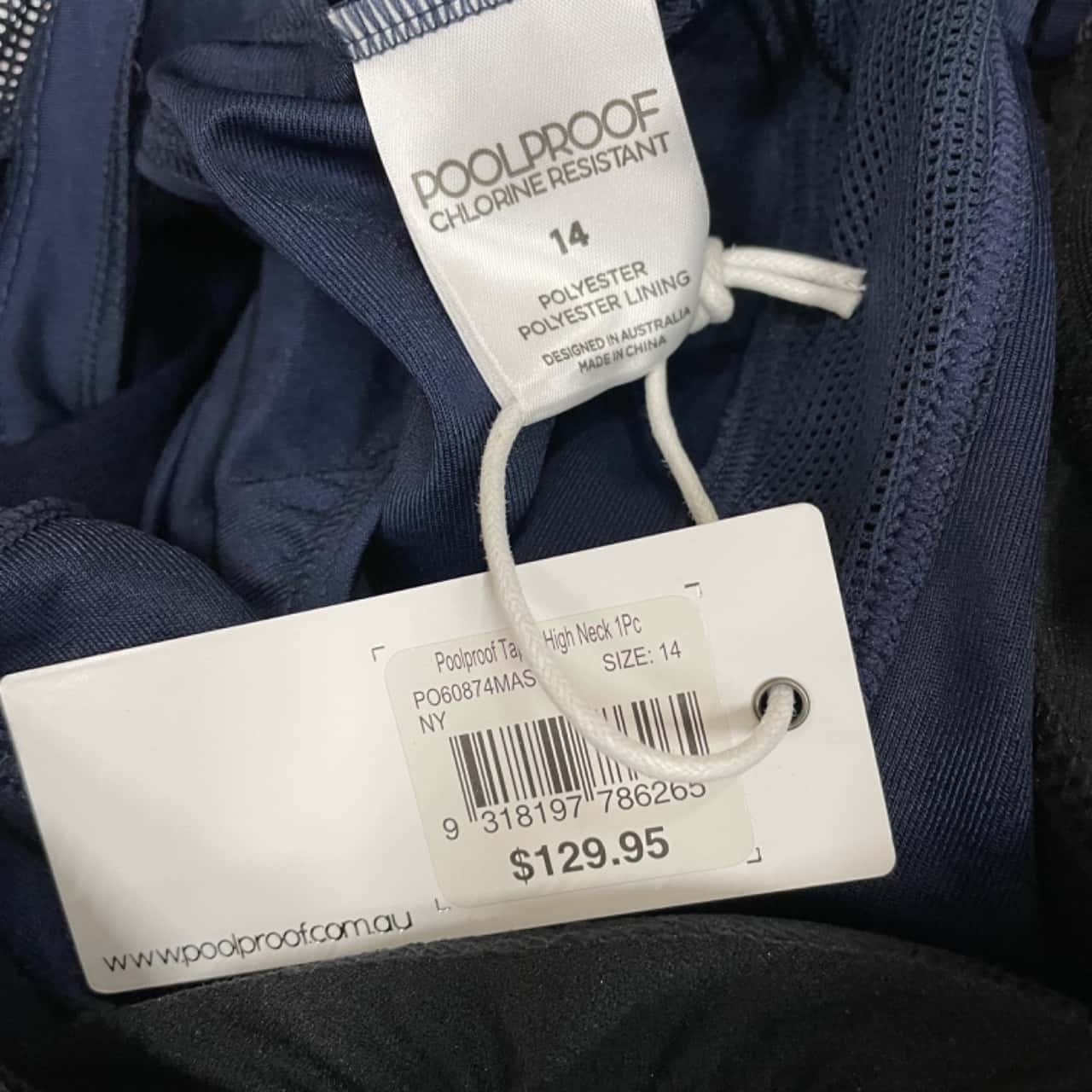 Poolproof Womens Size 14 Blue Bathers