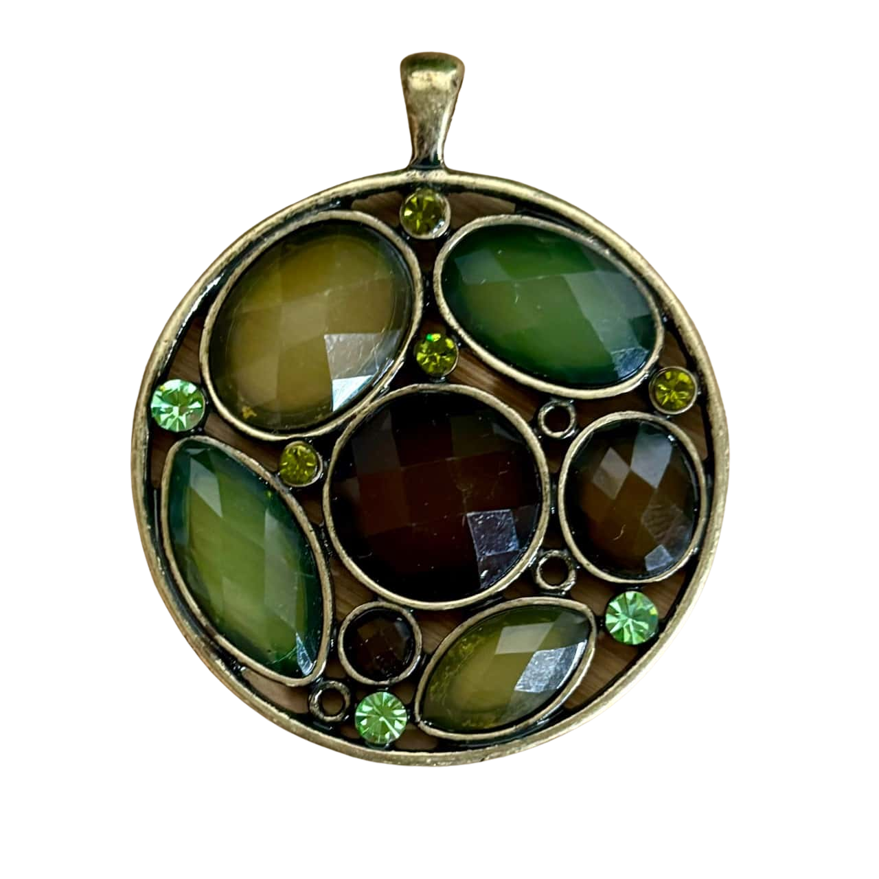 Triple Green Tones Round Pendant (s)