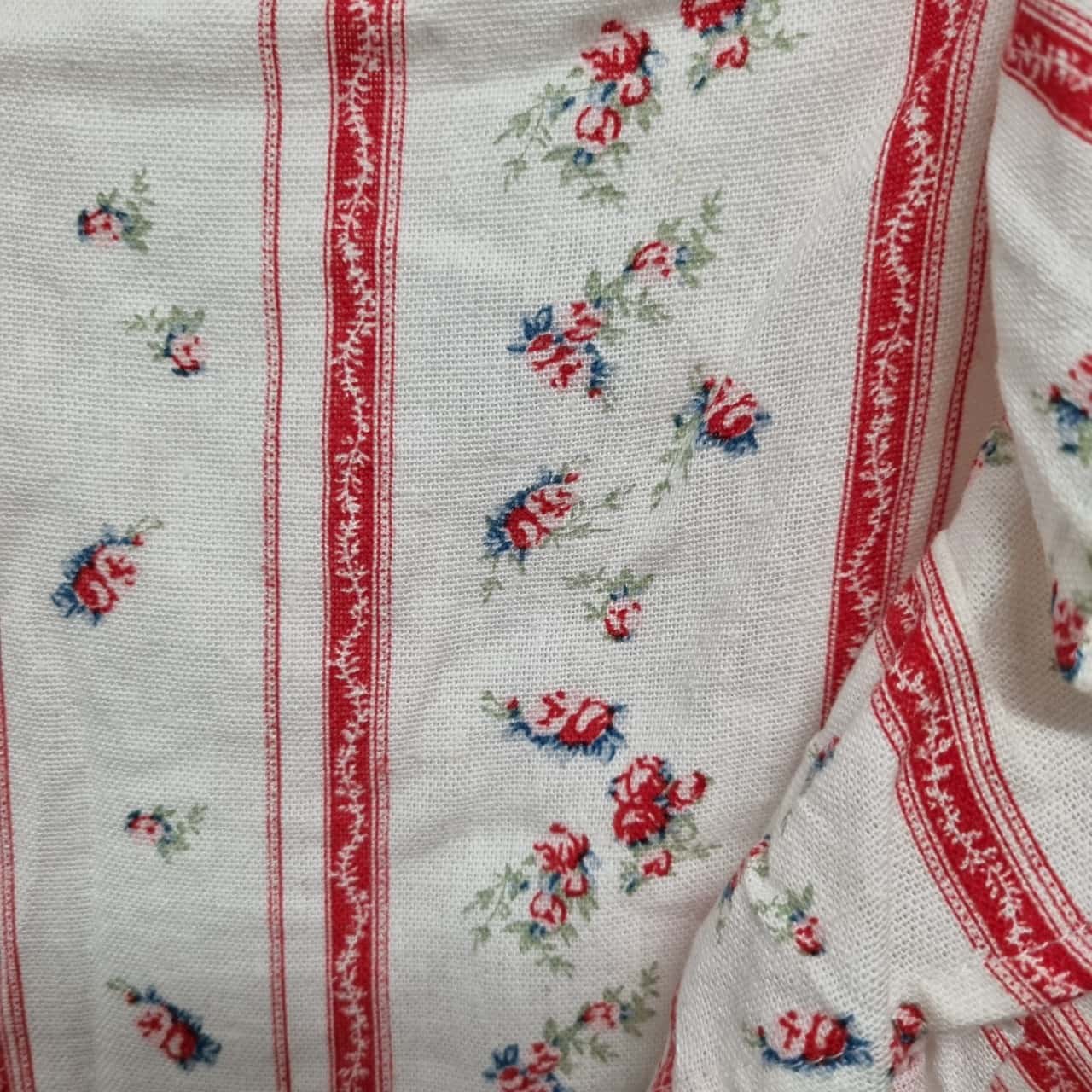 Dotti Womens Size 14 Floral Linen Dress Red / White (s)