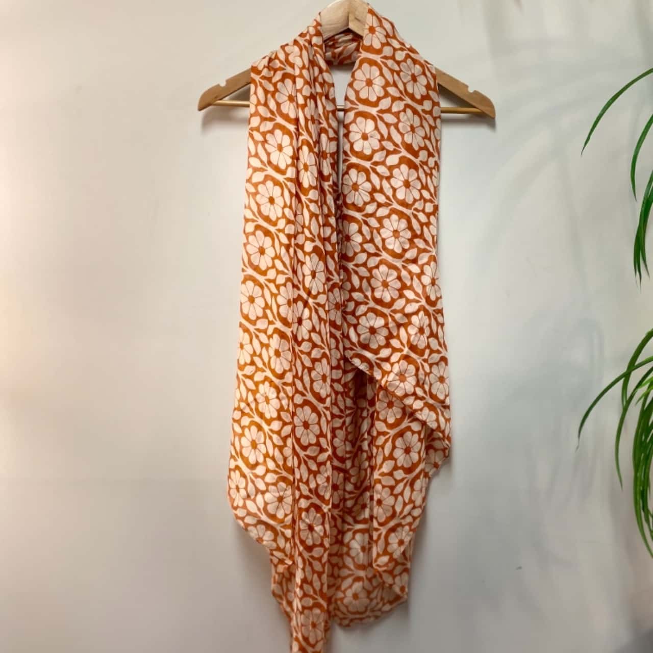 Womens Orange Floral Scarf(s)