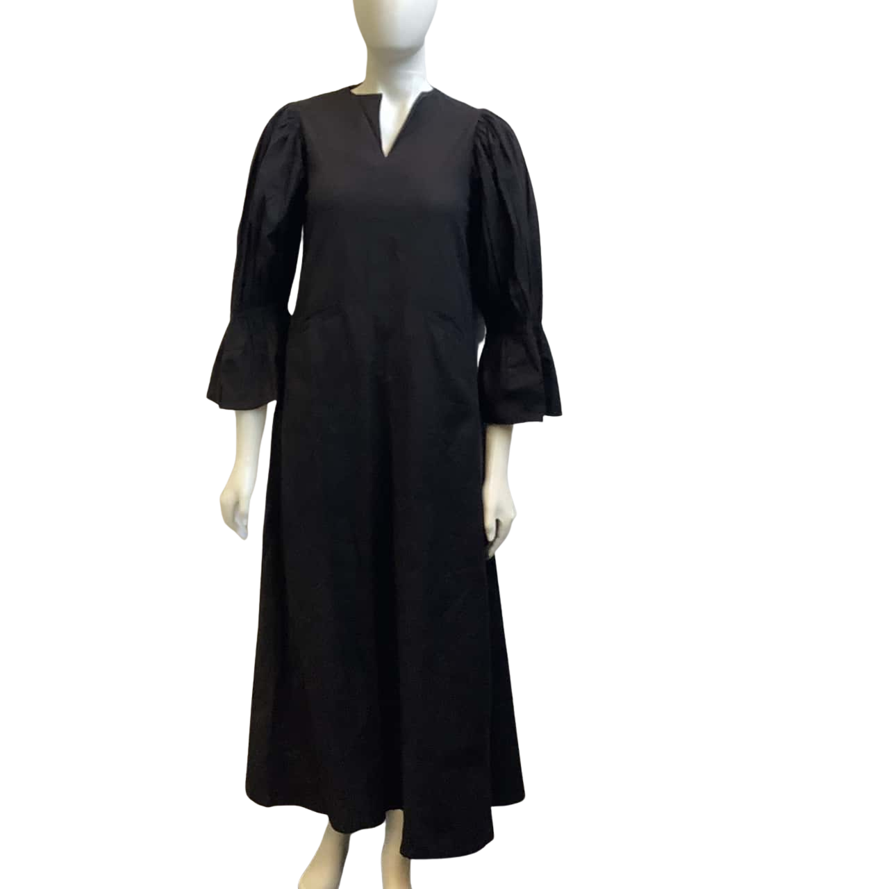 Brand New Turnsblack Womens Size XS Frill Cuff Midi Dress Black (s)