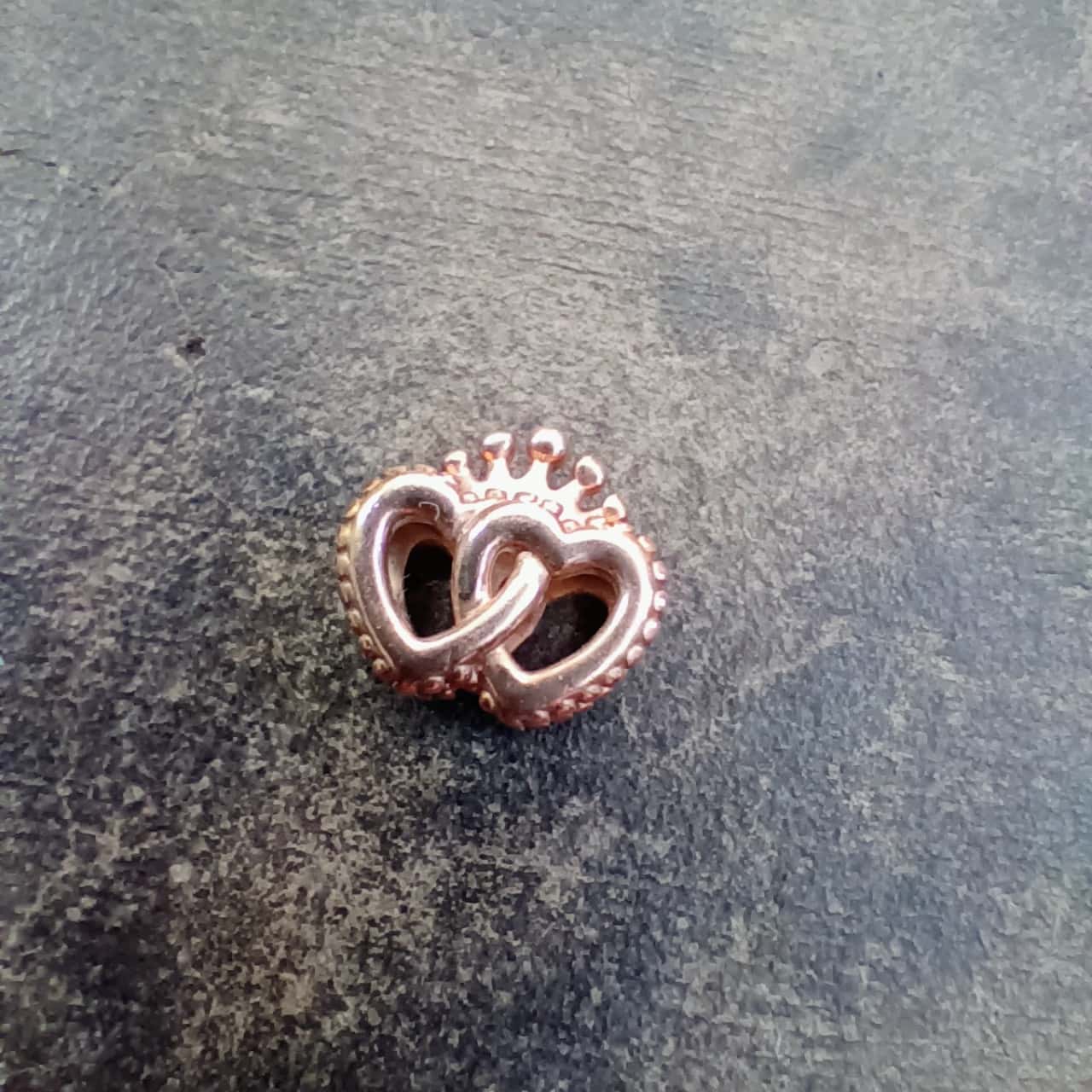 Pandora Hearts & Crown Charm Stamped 'T1 ALE MET'(s)