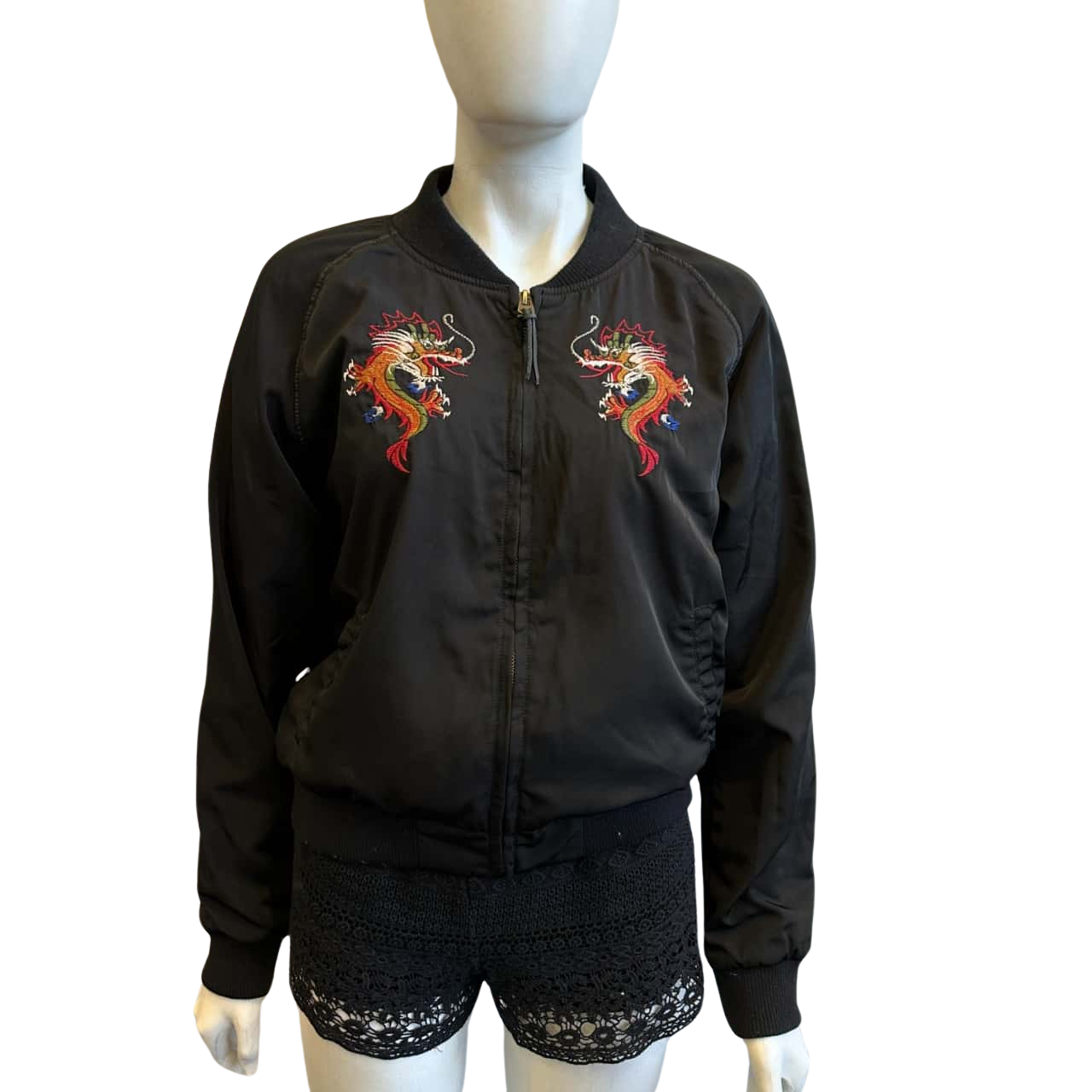 Wrangler Women's Size 12 Bomber Jacket Black (s)