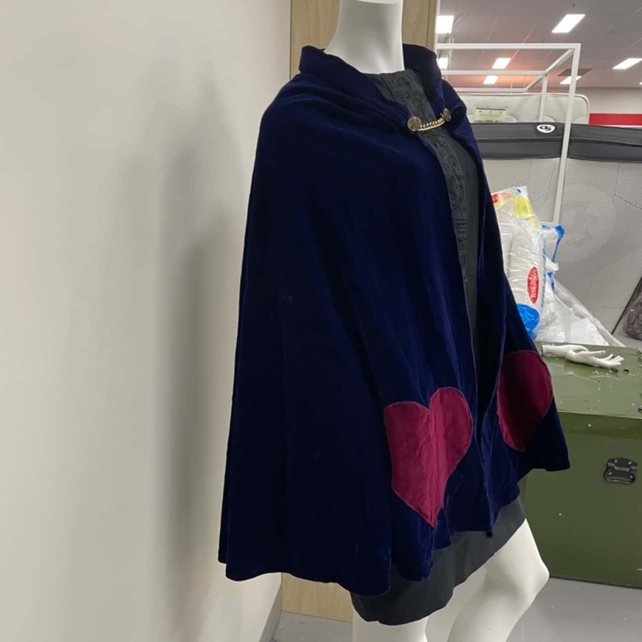 Royal Blue costume Cape with Hearts